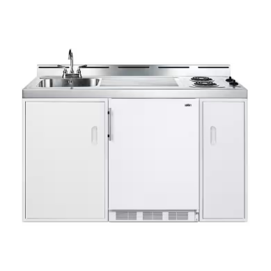 Summit White 60" Compact Mini Kitchen with Appliances – Mini-Kitchens